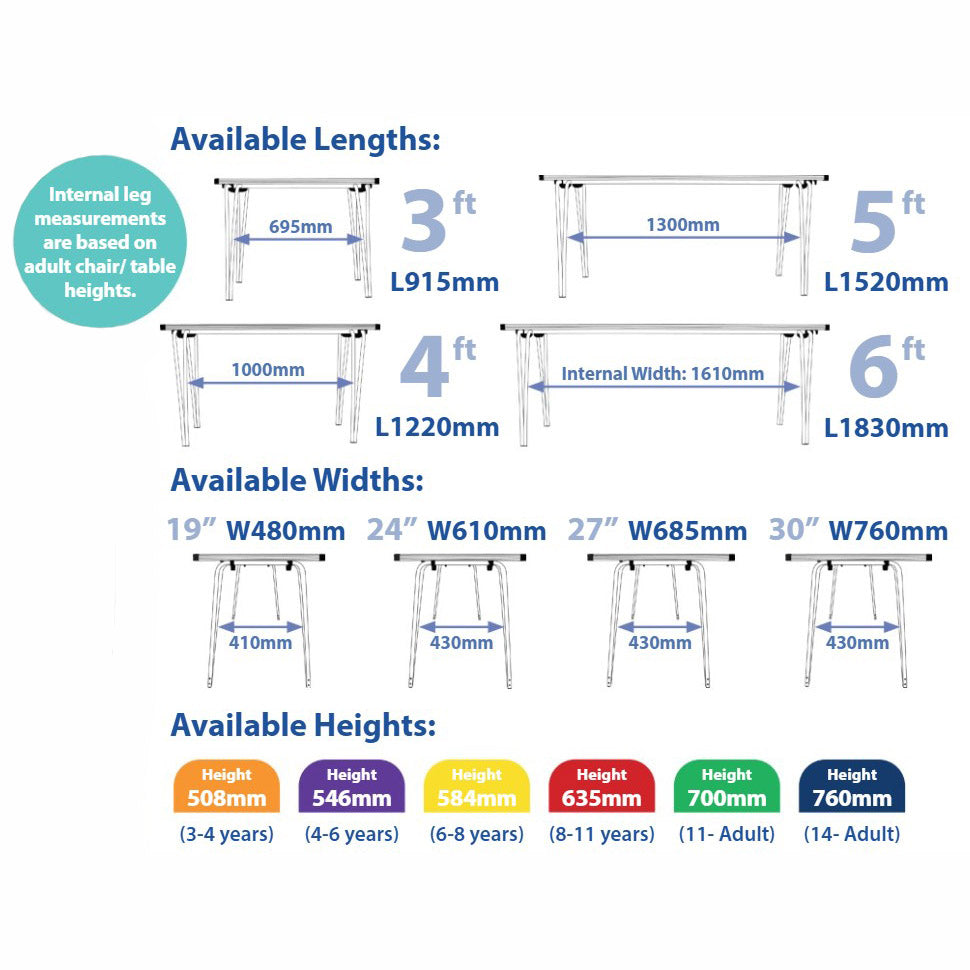 Contour 25 Folding Table W1520x610mm – Morleys (Bicester) Ltd