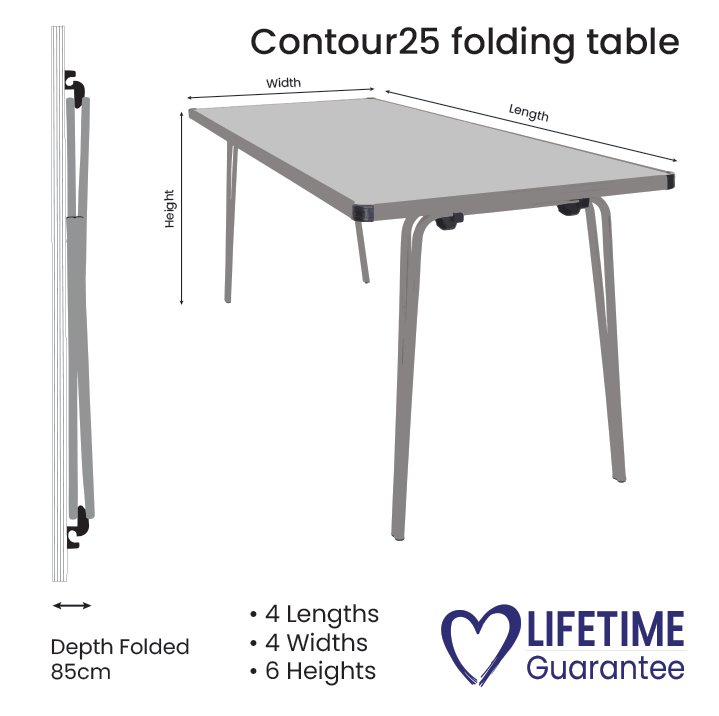 Contour 25 Folding Table 1830X685 – Morleys (Bicester) Ltd